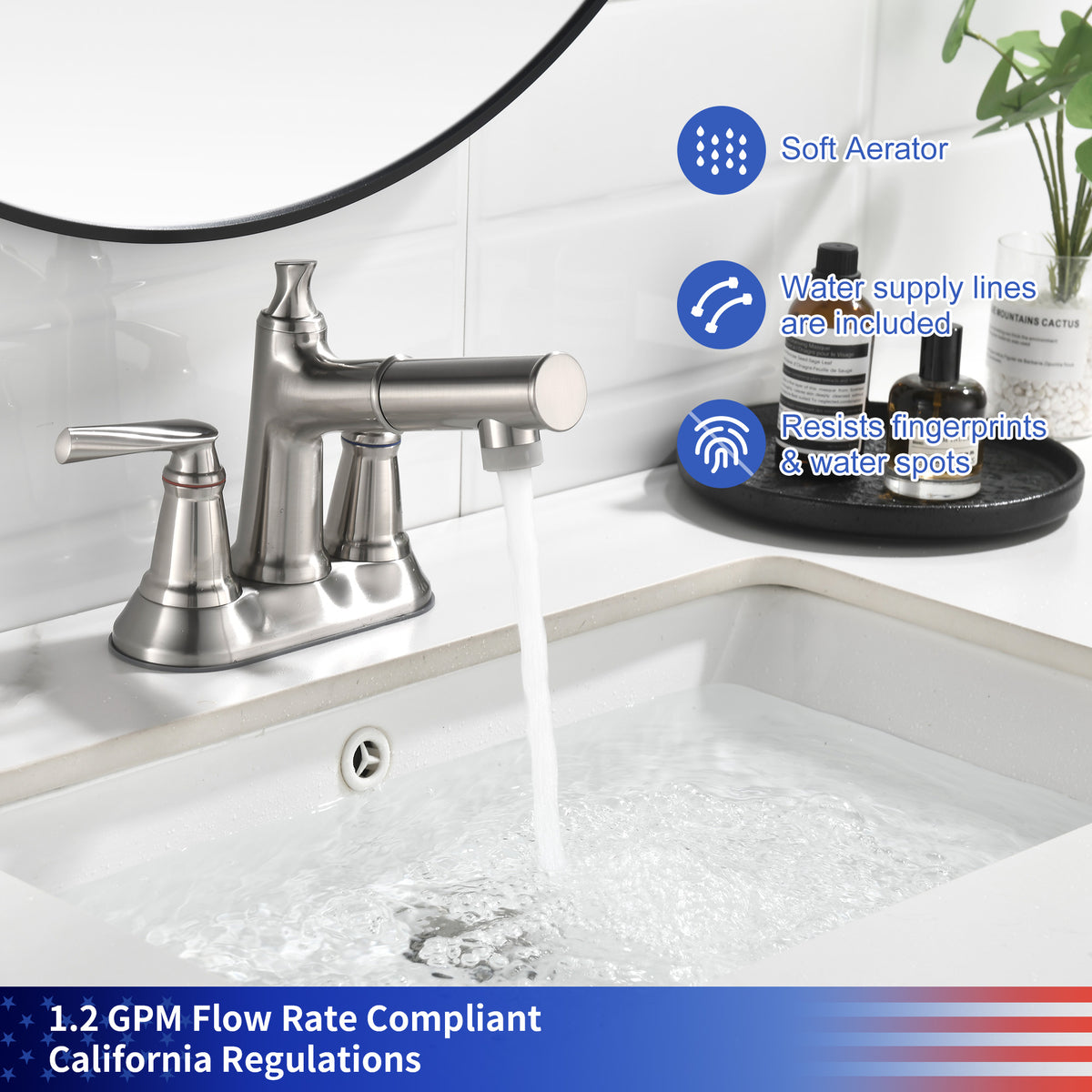 Two-Handle 4" Centerset Pull-Out Bathroom Faucet RX5010 – Rainlex Store