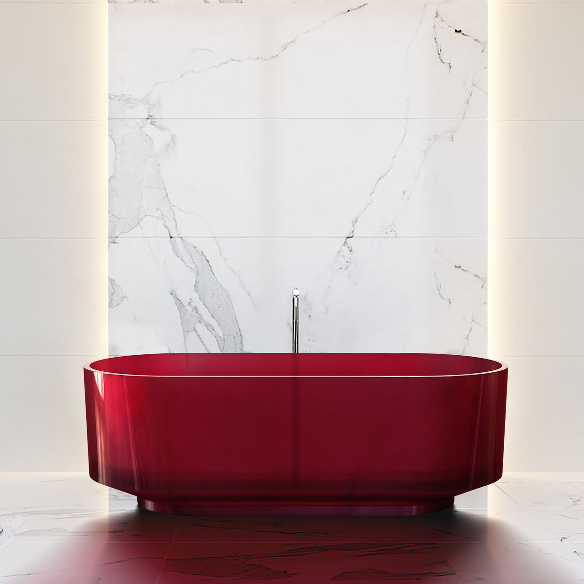 67" Oval Shaped Freestanding Solid Surface Soaking Bathtub RX-S09-67CR ...