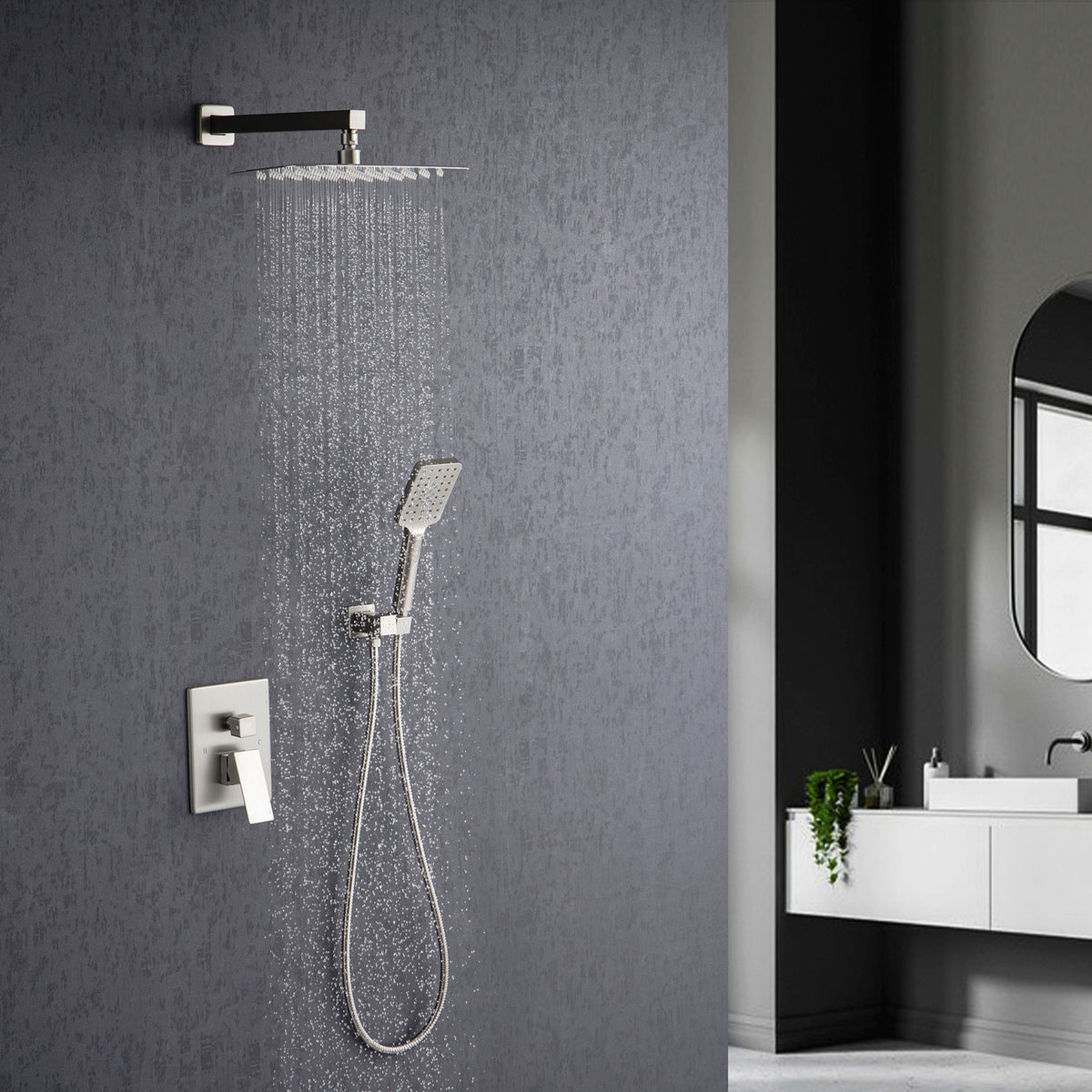 Dual-Function Square Shower Faucet with Pressure-Balance – Rainlex Store